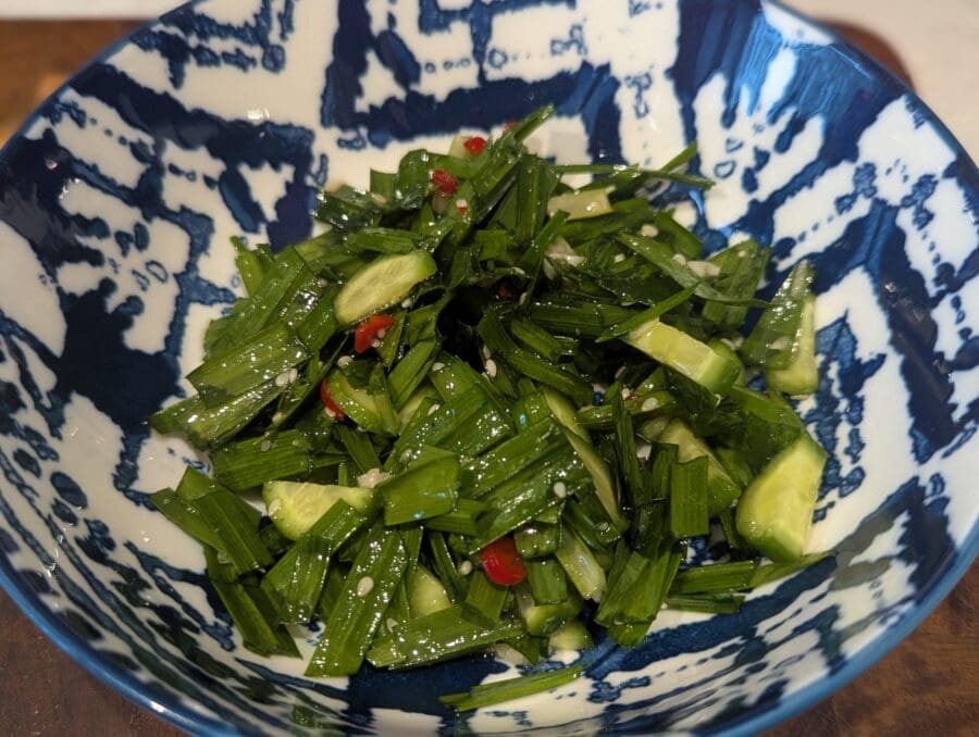 Three-Cornered Leek Salad Recipe: Korean Style